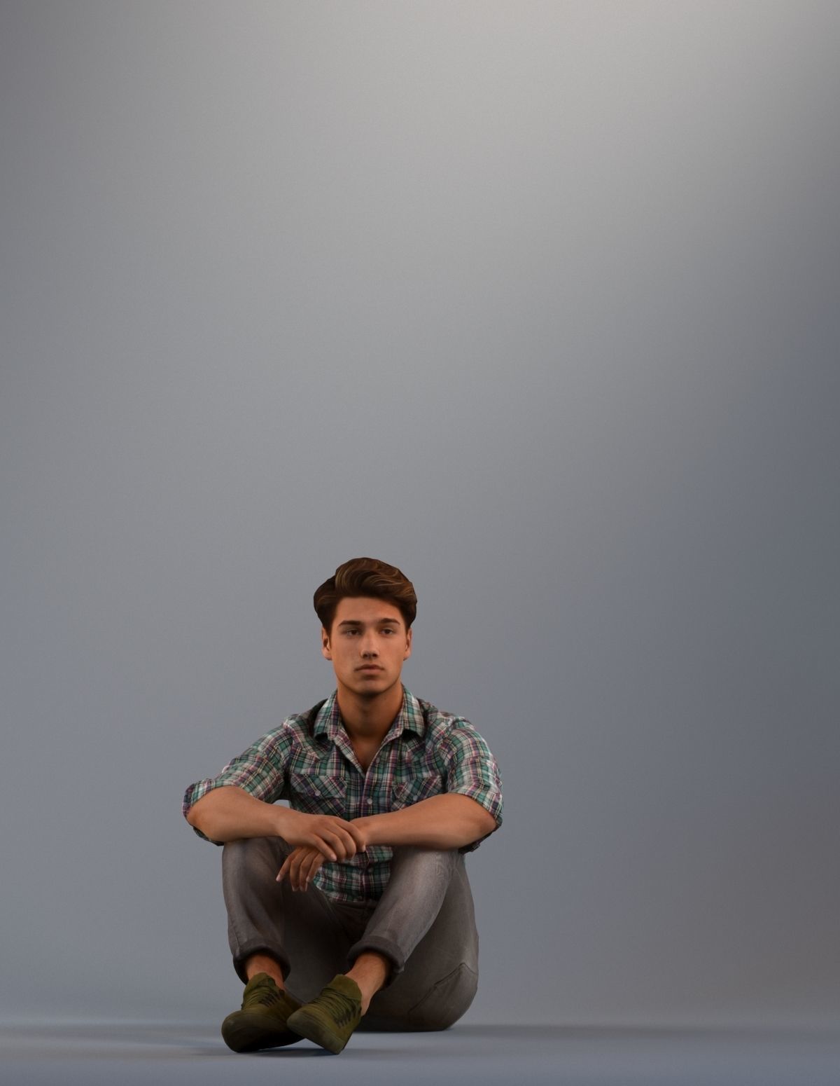 3D model Set of 3d lowpoly poses of one low poly man VR / AR / low-poly ...