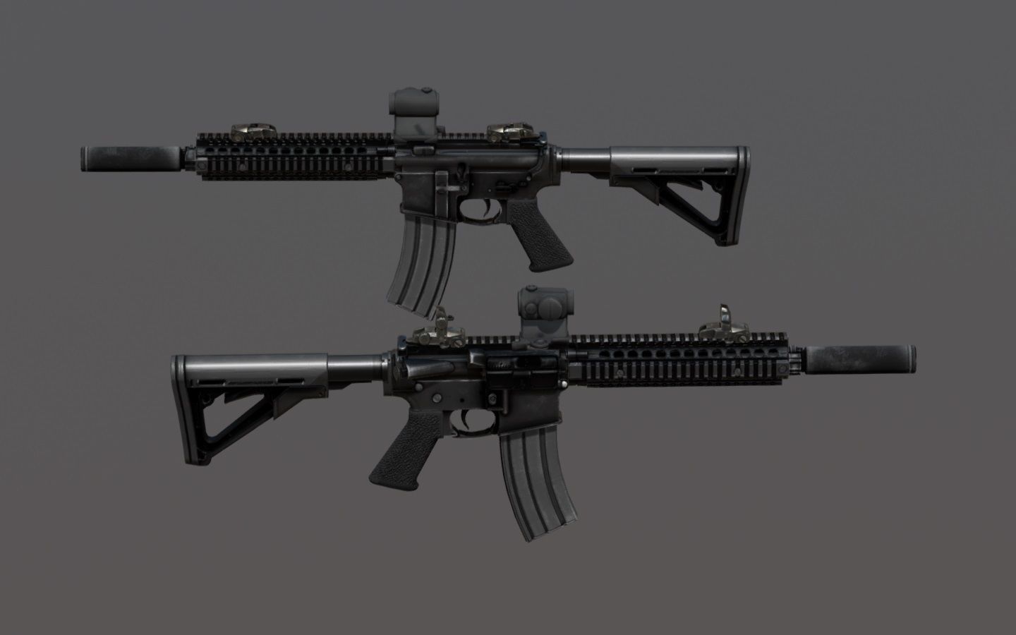 AR Assault Rifle PBR MK18 3D asset | CGTrader