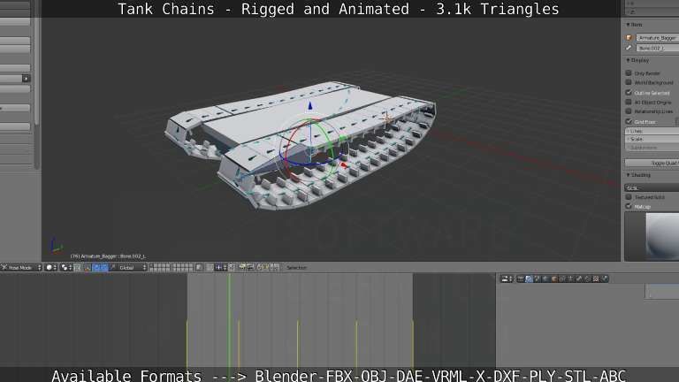 3D model Rigged and Animated Tank Chains - 2 VR / AR / low-poly ...