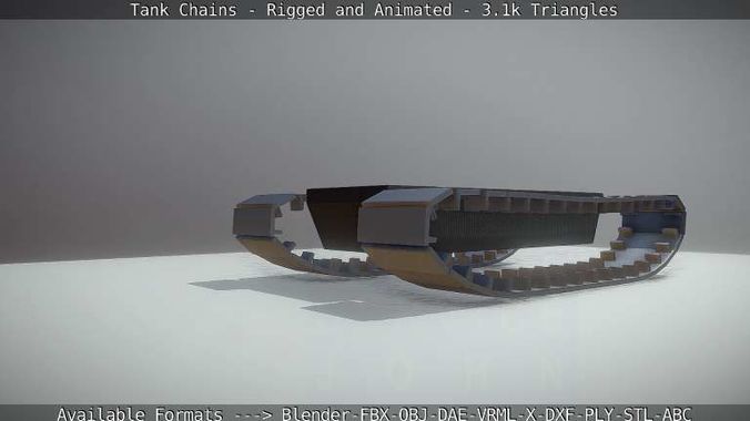 3D model Rigged and Animated Tank Chains - 2 VR / AR / low-poly ...