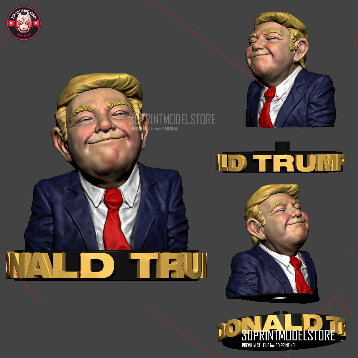 Donald Trump Miniature Bust -STL Files for 3D Printing 3D model 3D ...