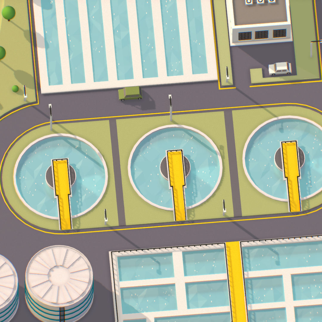 3D model Isometric Water Treatment Plant VR / AR / low-poly | CGTrader