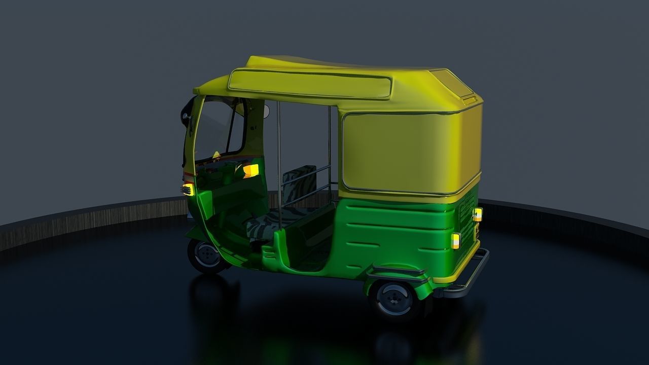 CNG Auto Rickshaw High Poly Delhi 3D model | CGTrader