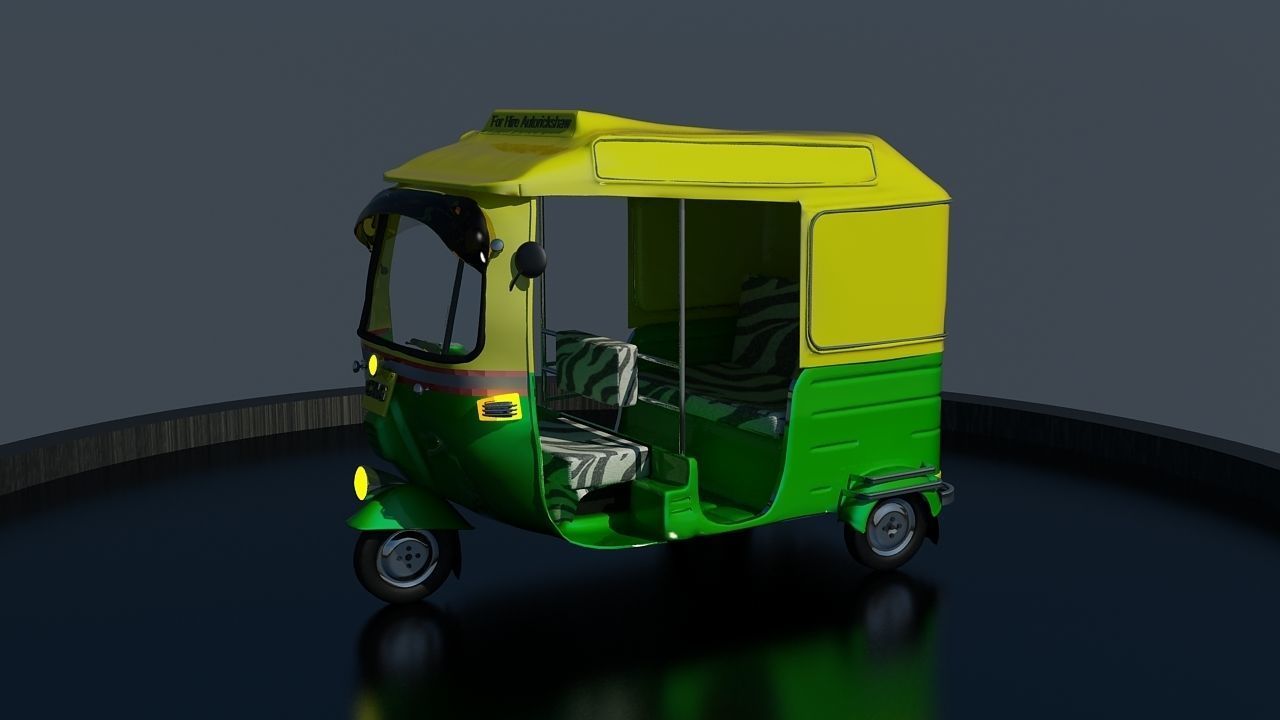 CNG Auto Rickshaw High Poly Delhi 3D model | CGTrader