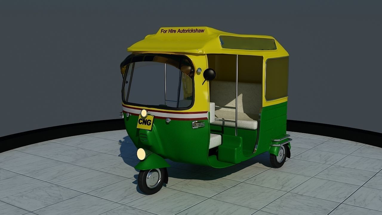 CNG Auto Rickshaw High Poly Delhi 3D model | CGTrader