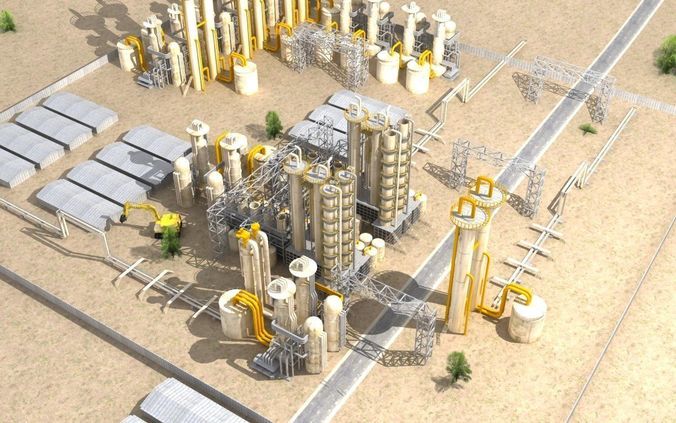 Gas plant 3D model | CGTrader