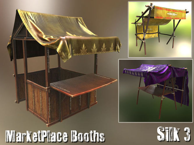 3D model MarketPlace Booths - Silk3 VR / AR / low-poly | CGTrader