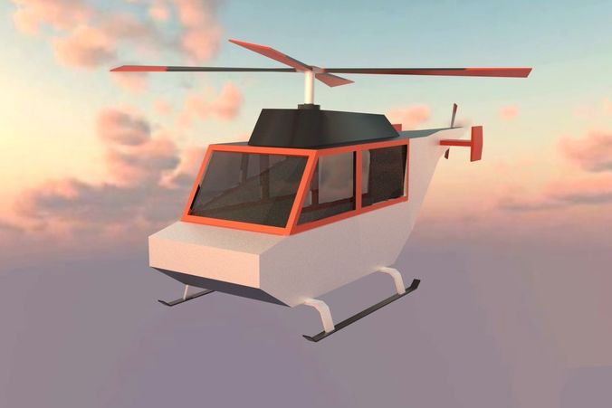 helicopter flying in sky free VR / AR / low-poly 3D model | CGTrader