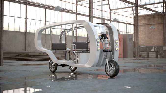 Electronic Future Rickshaw 3D model | CGTrader