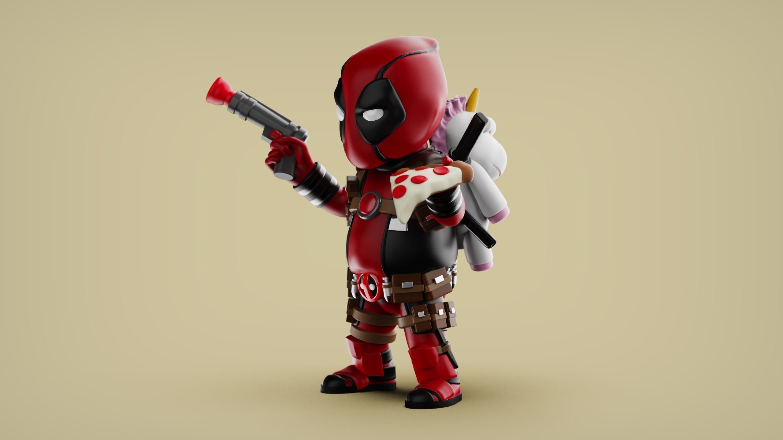 Chubby Deadpool 3D model 3D printable | CGTrader