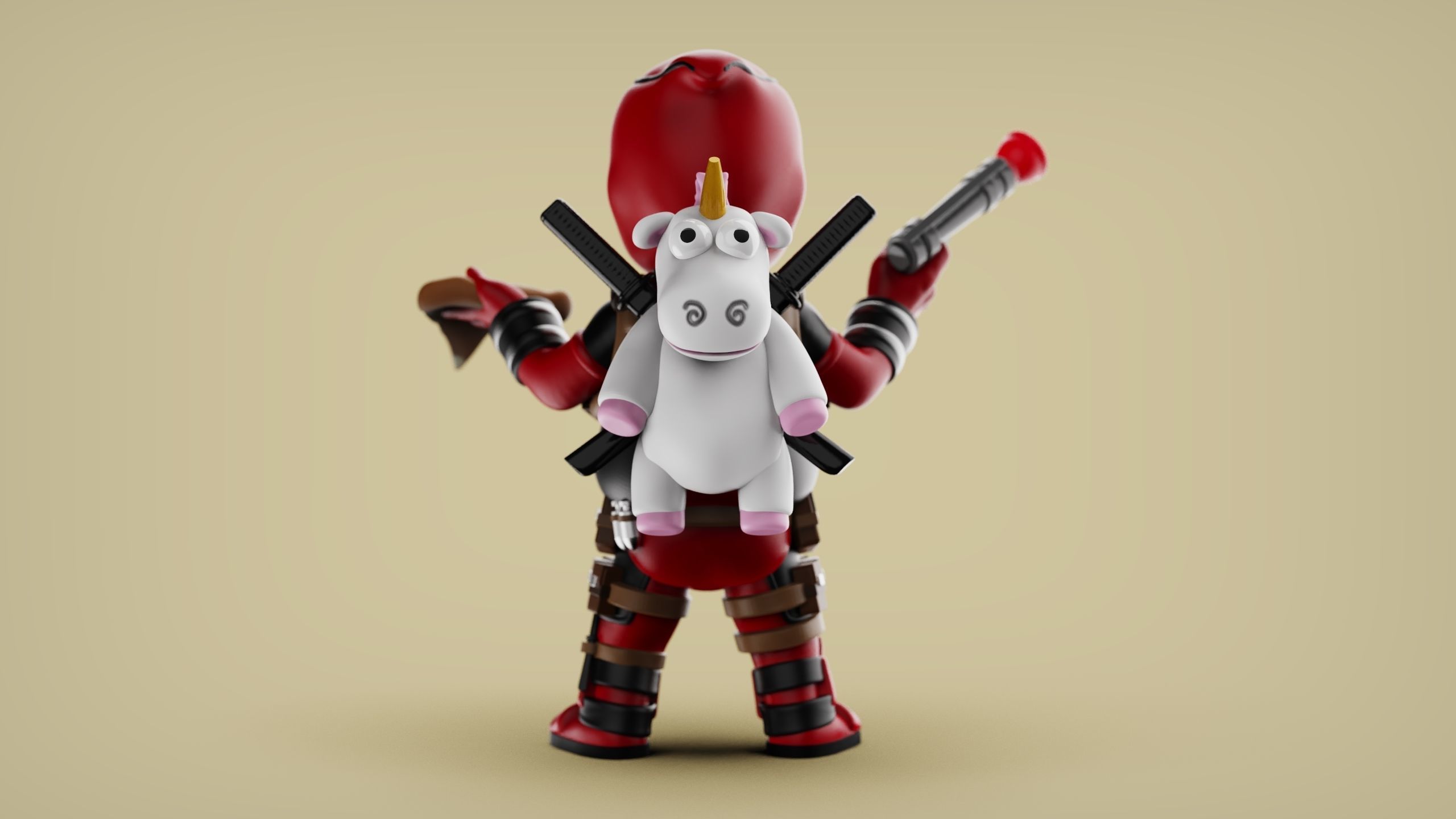 Chubby Deadpool 3D model 3D printable | CGTrader