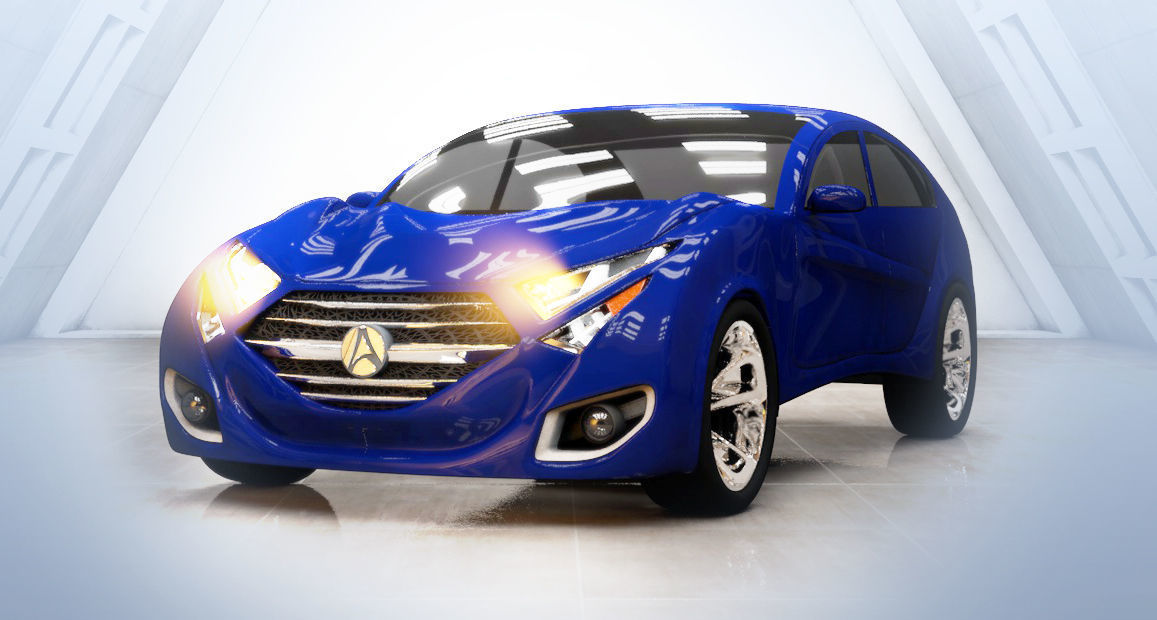 3d Card Model car in futuristic setting free VR / AR / low-poly 3D ...