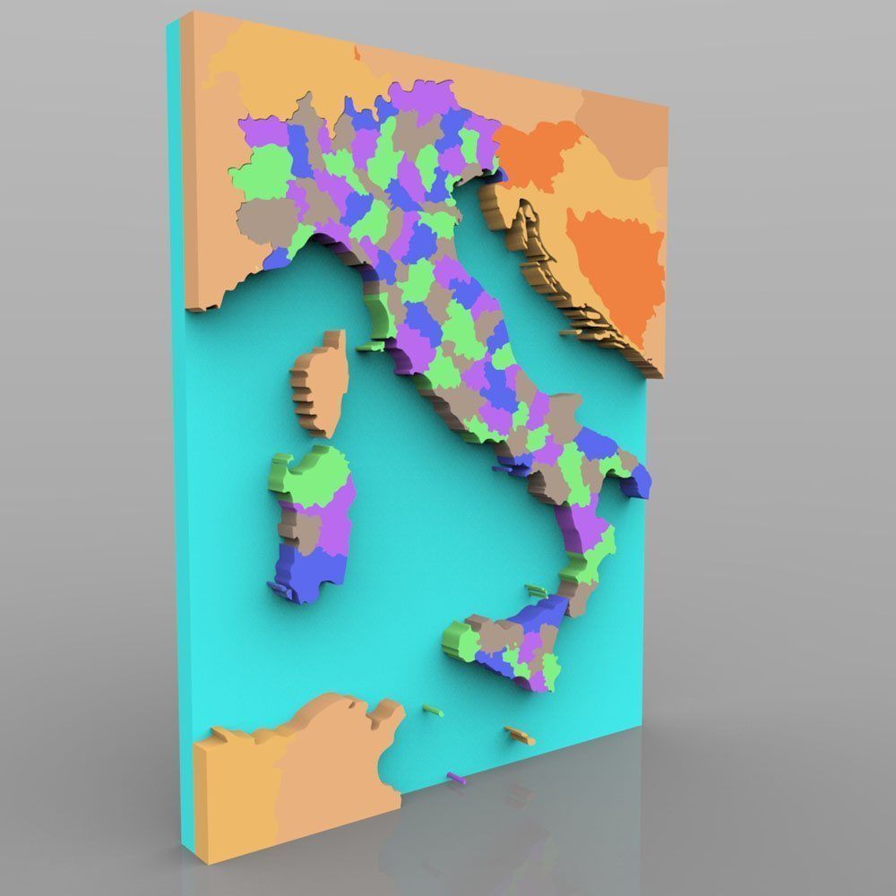 Italy With Provinces Map for 3ds and obj 3D model | CGTrader