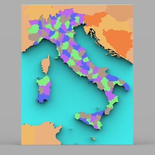 Italy With Provinces Map for 3ds and obj 3D model | CGTrader