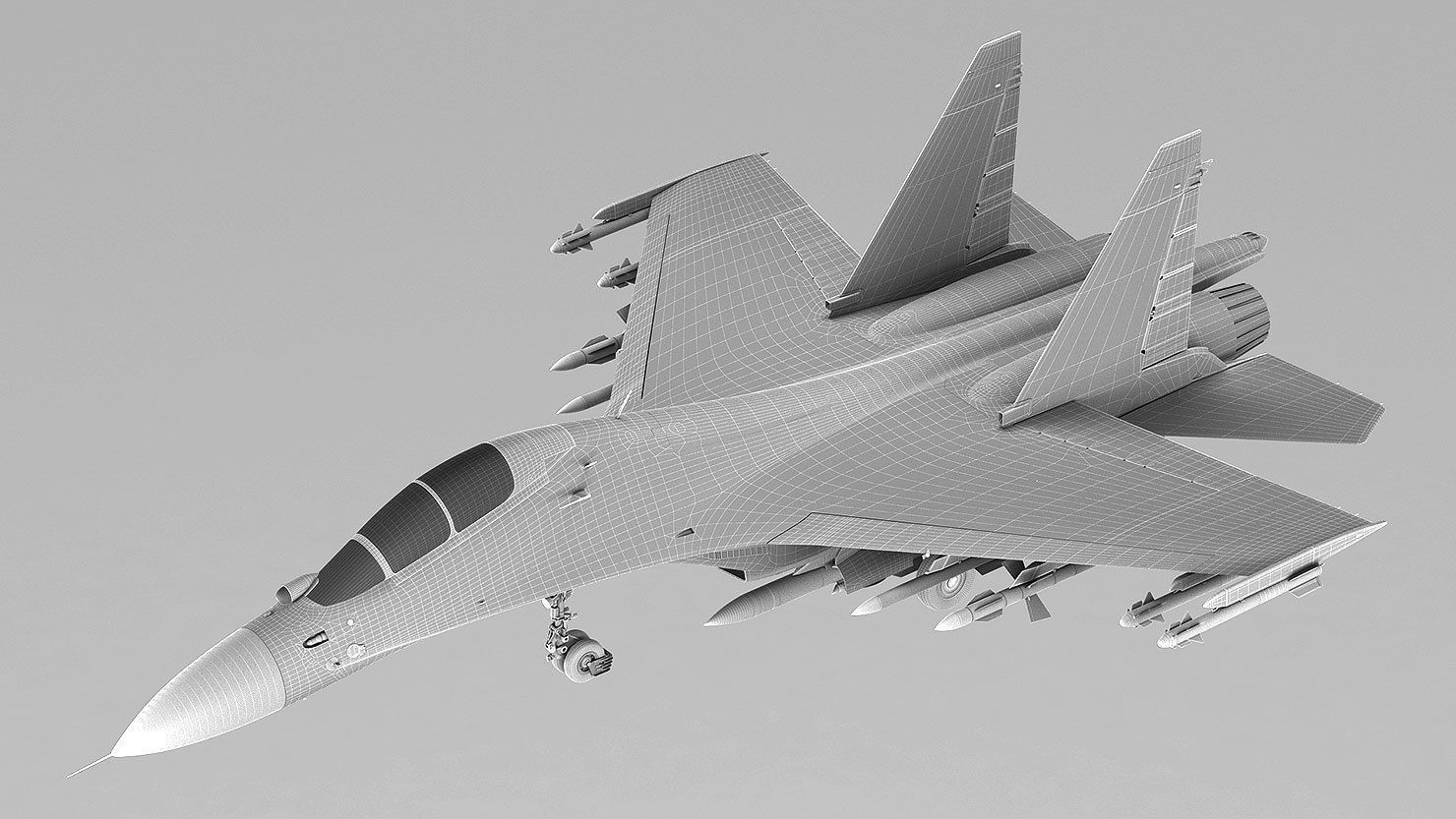 Su-30M2 russian air force fighter jet 3D model animated rigged | CGTrader