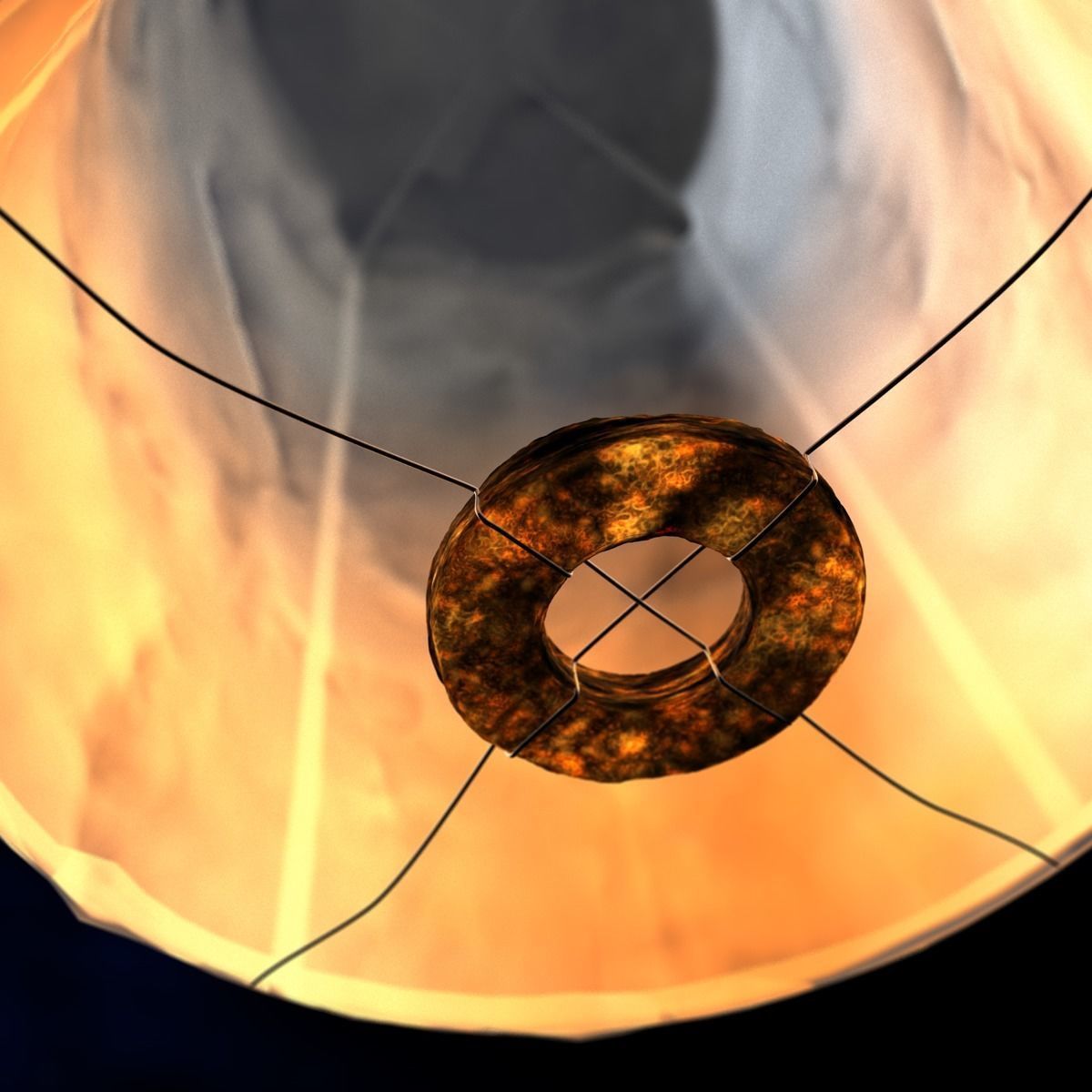 Asian sky lantern 3D model animated | CGTrader