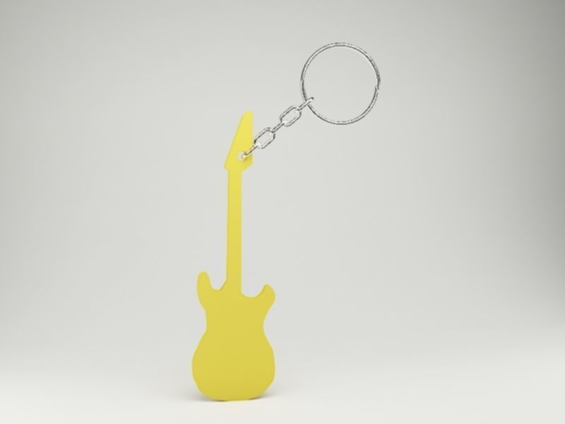 Guitar Keychain 5 3D model 3D printable | CGTrader