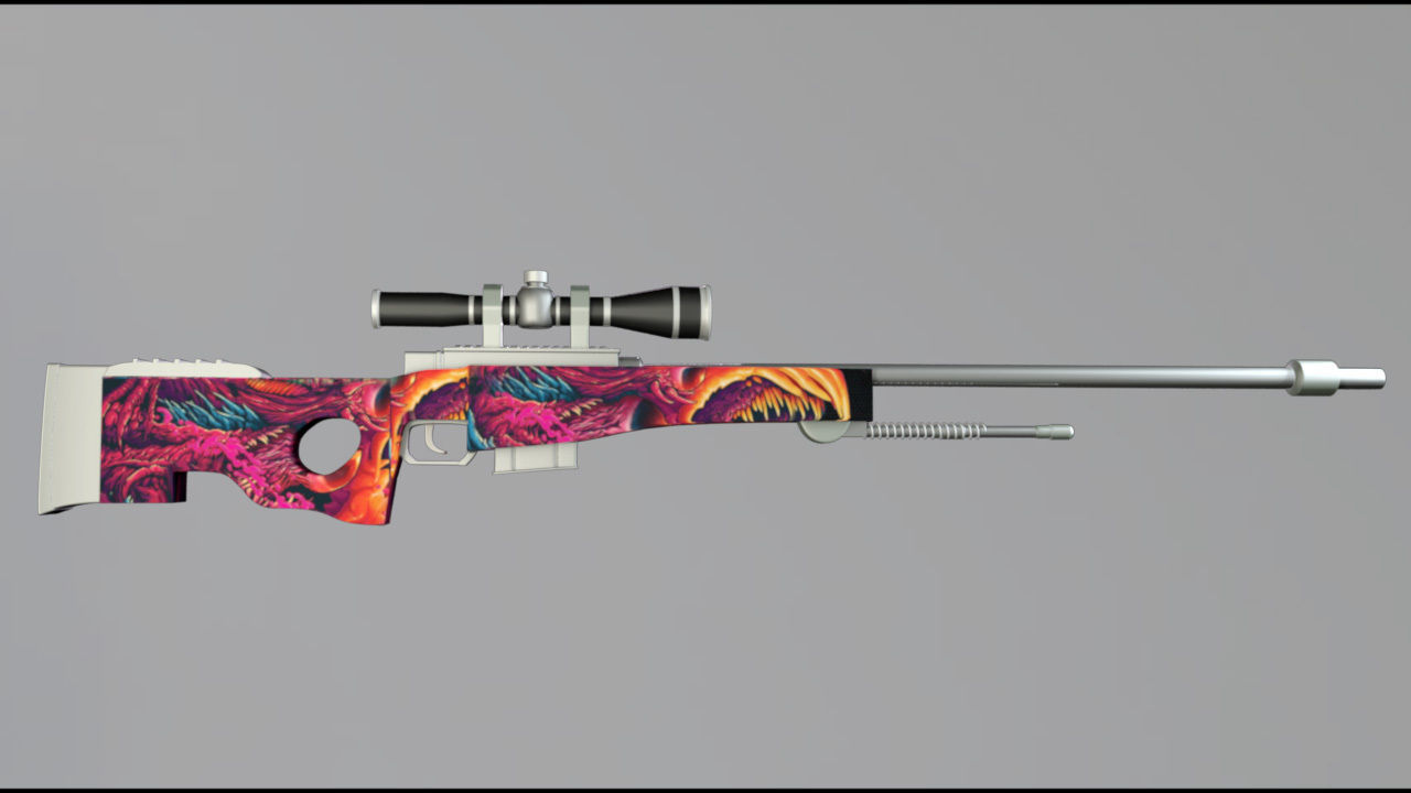 3D model HYPERBEAST AWP SNIPER RIFFLE Low Poly VR / AR / low-poly ...