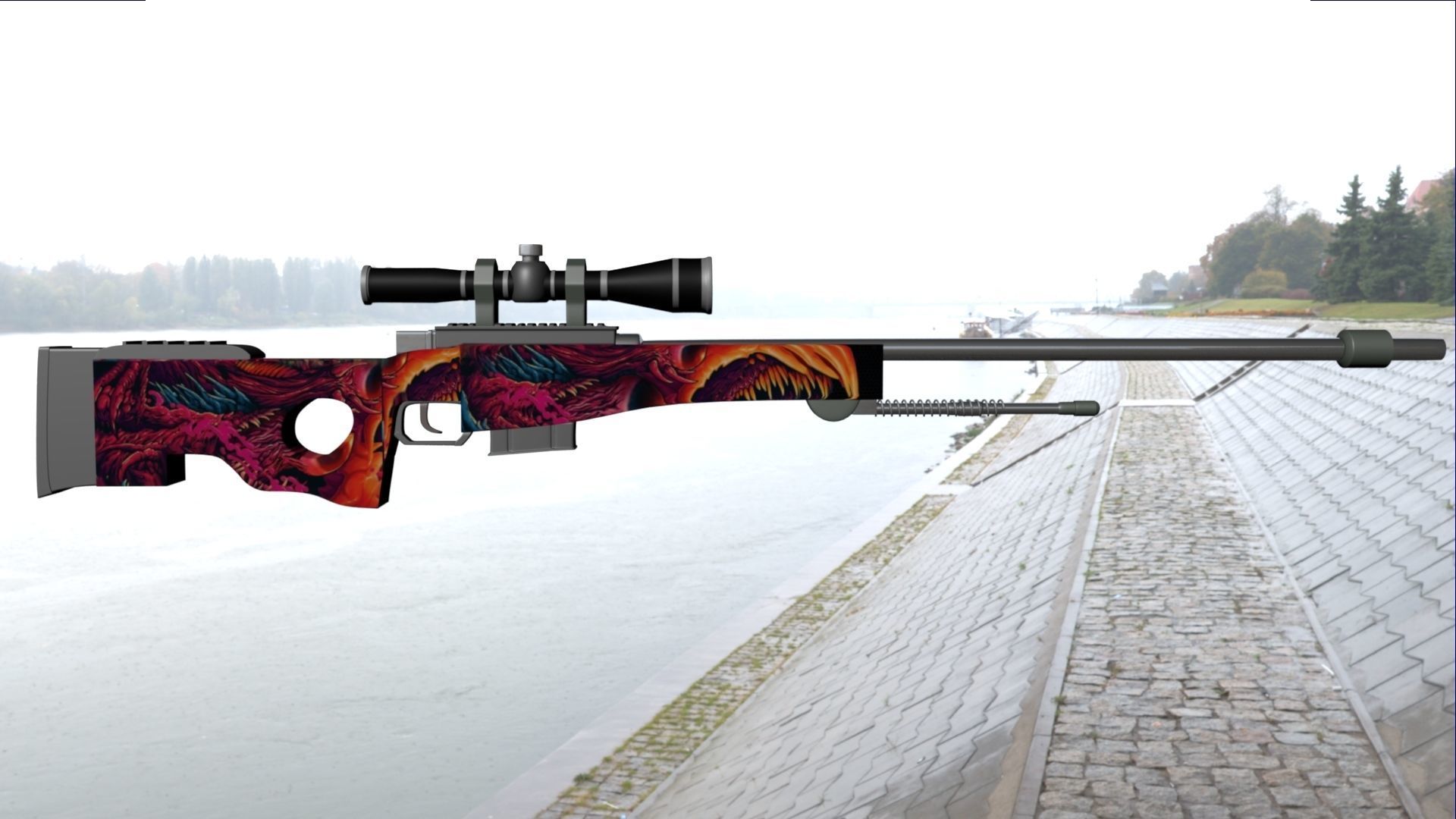 3D model HYPERBEAST AWP SNIPER RIFFLE Low Poly VR / AR / low-poly ...