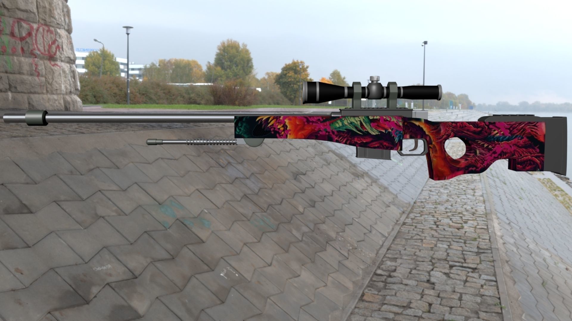3D model HYPERBEAST AWP SNIPER RIFFLE Low Poly VR / AR / low-poly ...