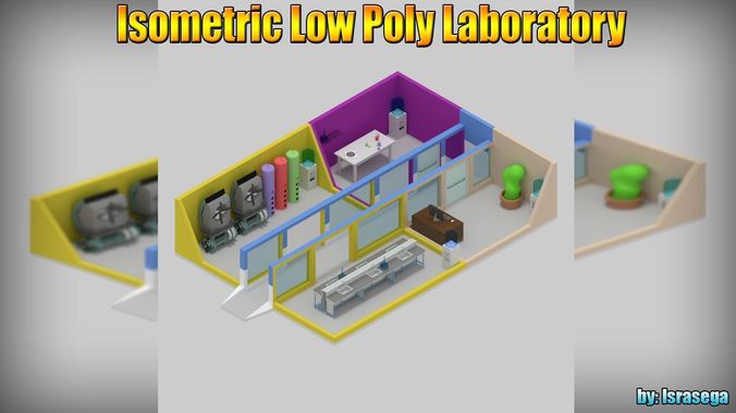 3D model Isometric Low Poly Laboratory VR / AR / low-poly | CGTrader