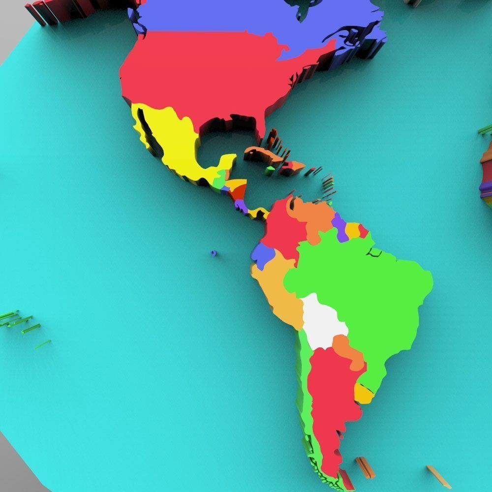 World Map in 3ds and obj format 3D model | CGTrader