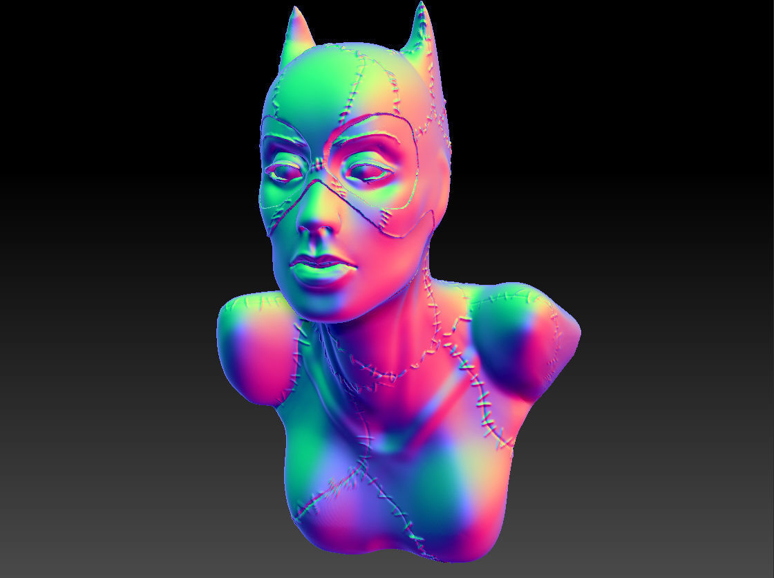 Catwoman Bust 3d Printable 2 Models Pack 3d Model 3d Printable Cgtrader