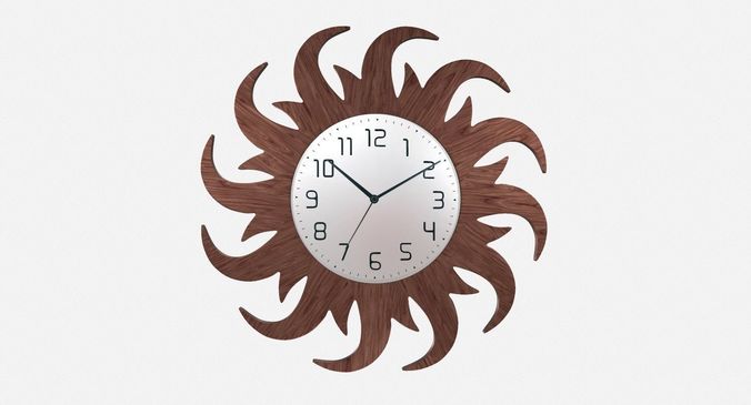 Wall Clock Sun 3D model | CGTrader
