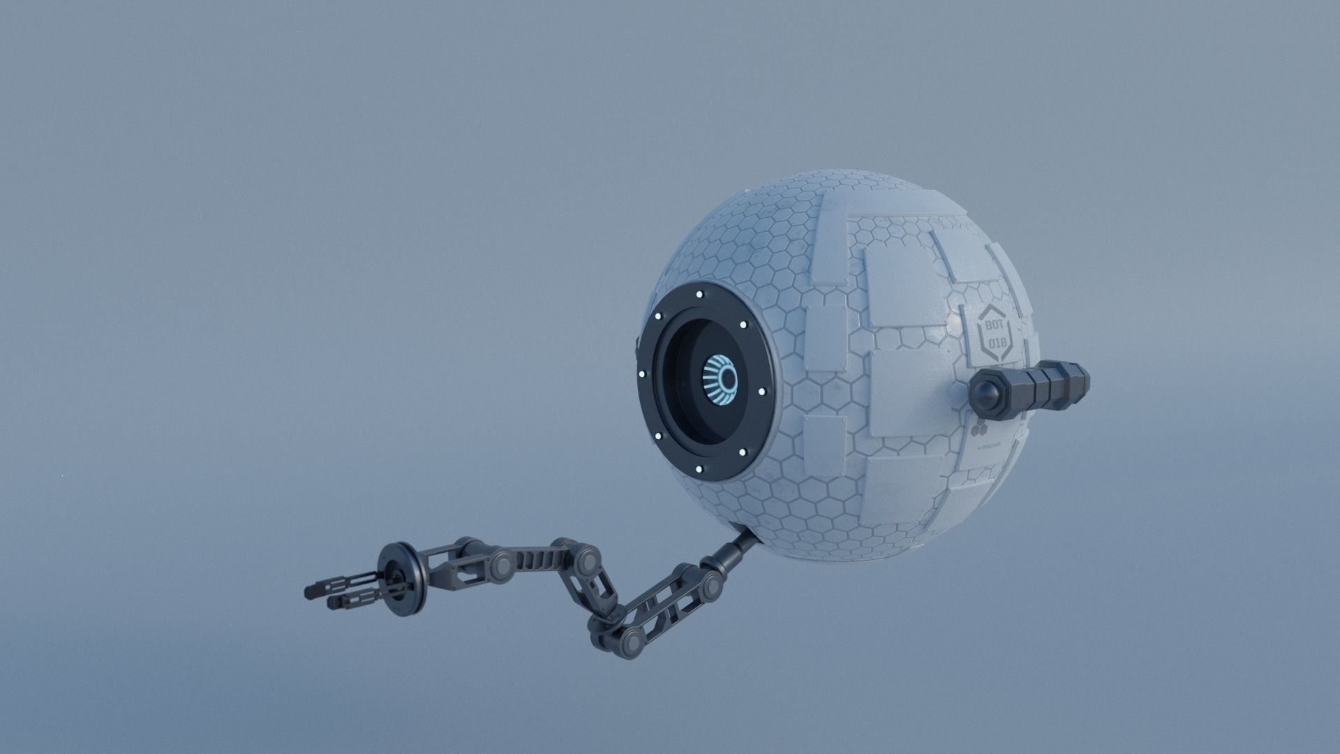 Space Bot 3D model rigged | CGTrader