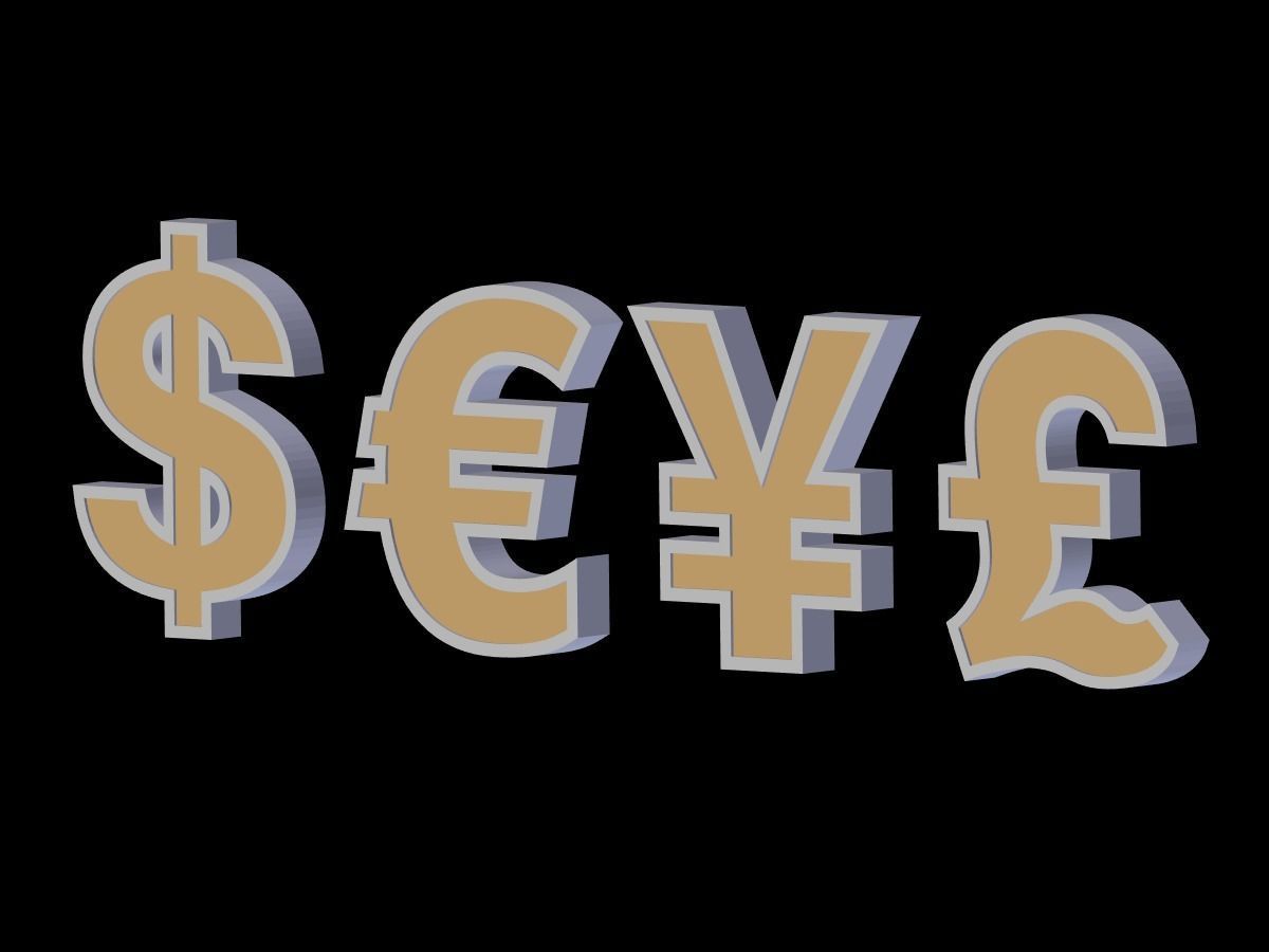 3D model Currency Signs VR / AR / low-poly | CGTrader