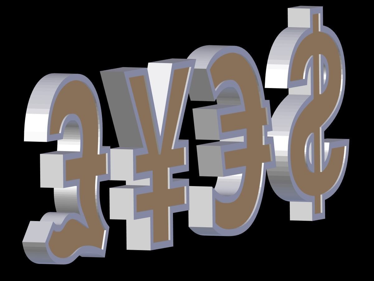 3D model Currency Signs VR / AR / low-poly | CGTrader