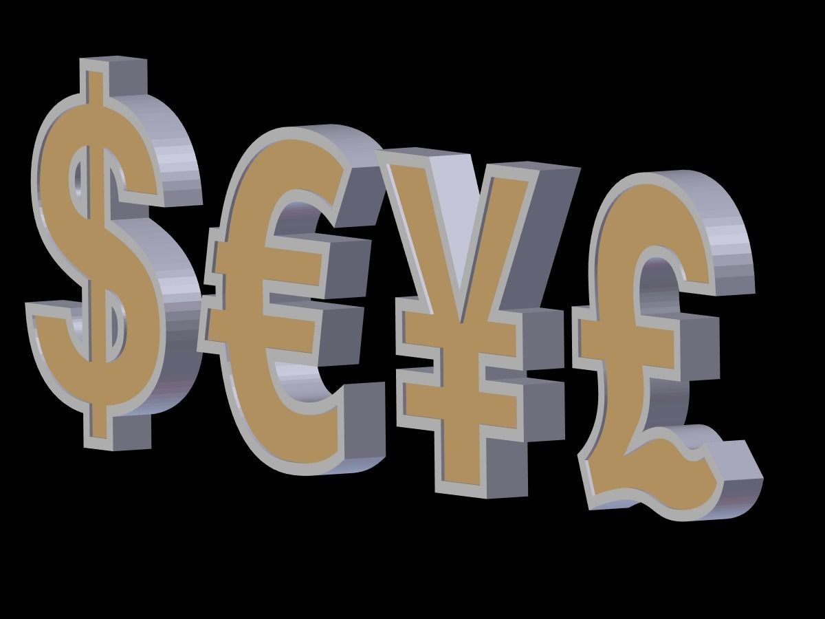 3D model Currency Signs VR / AR / low-poly | CGTrader