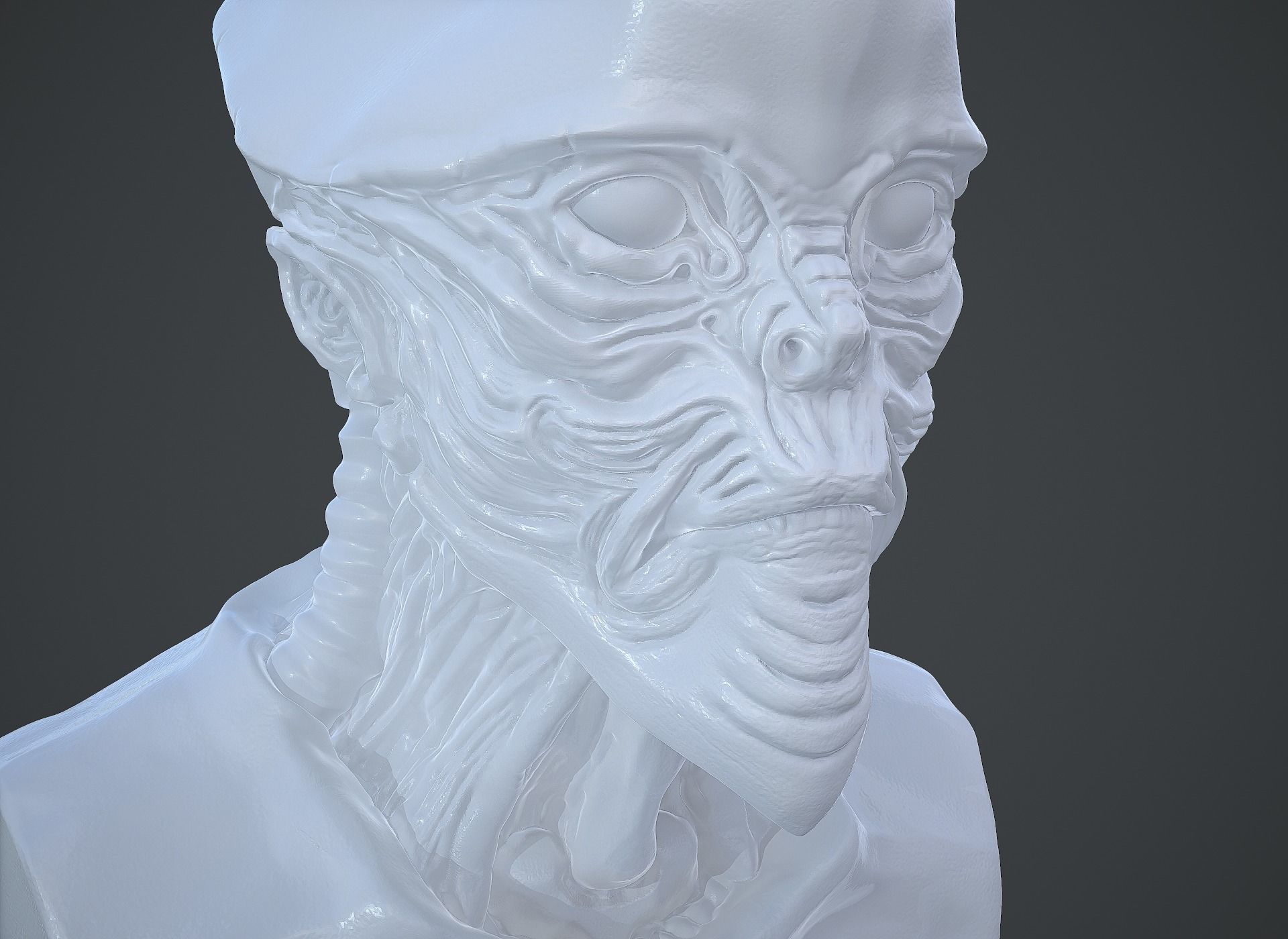 Alien Bust Sculpture 3D model 3D printable | CGTrader