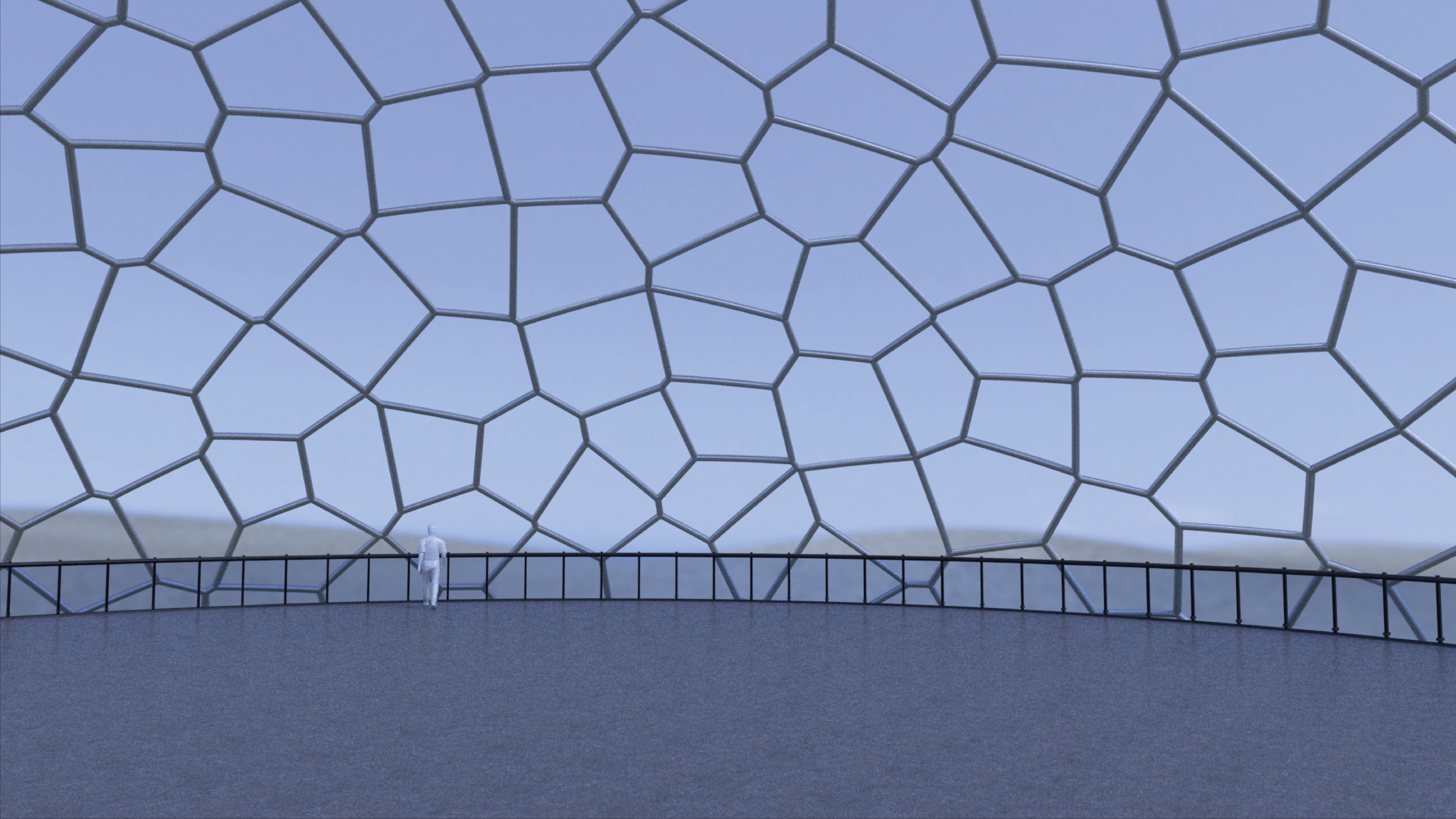 Dome building voronoi pattern and glass structure 3D model | CGTrader