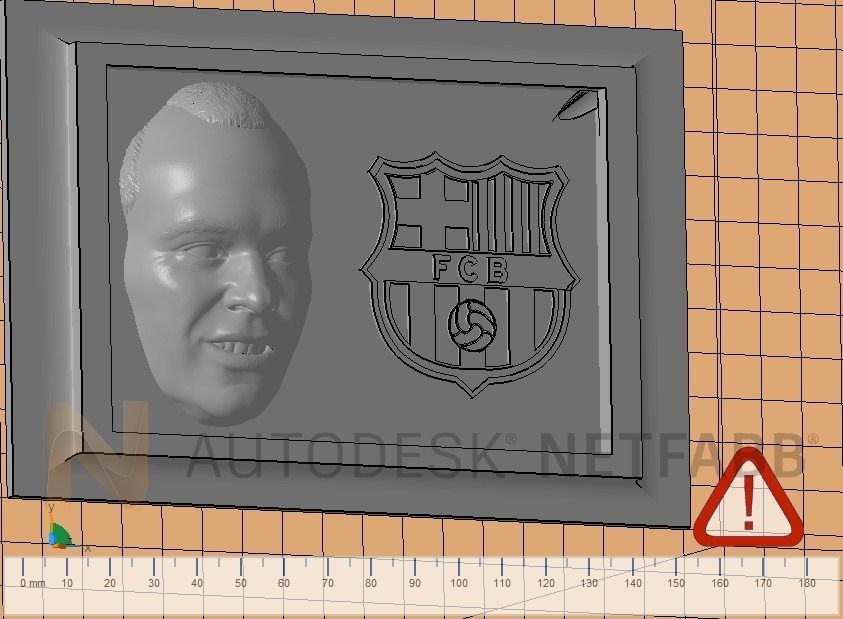Andres Iniesta - FC Barcelona - 3D print ready frame 3D model 3D ...