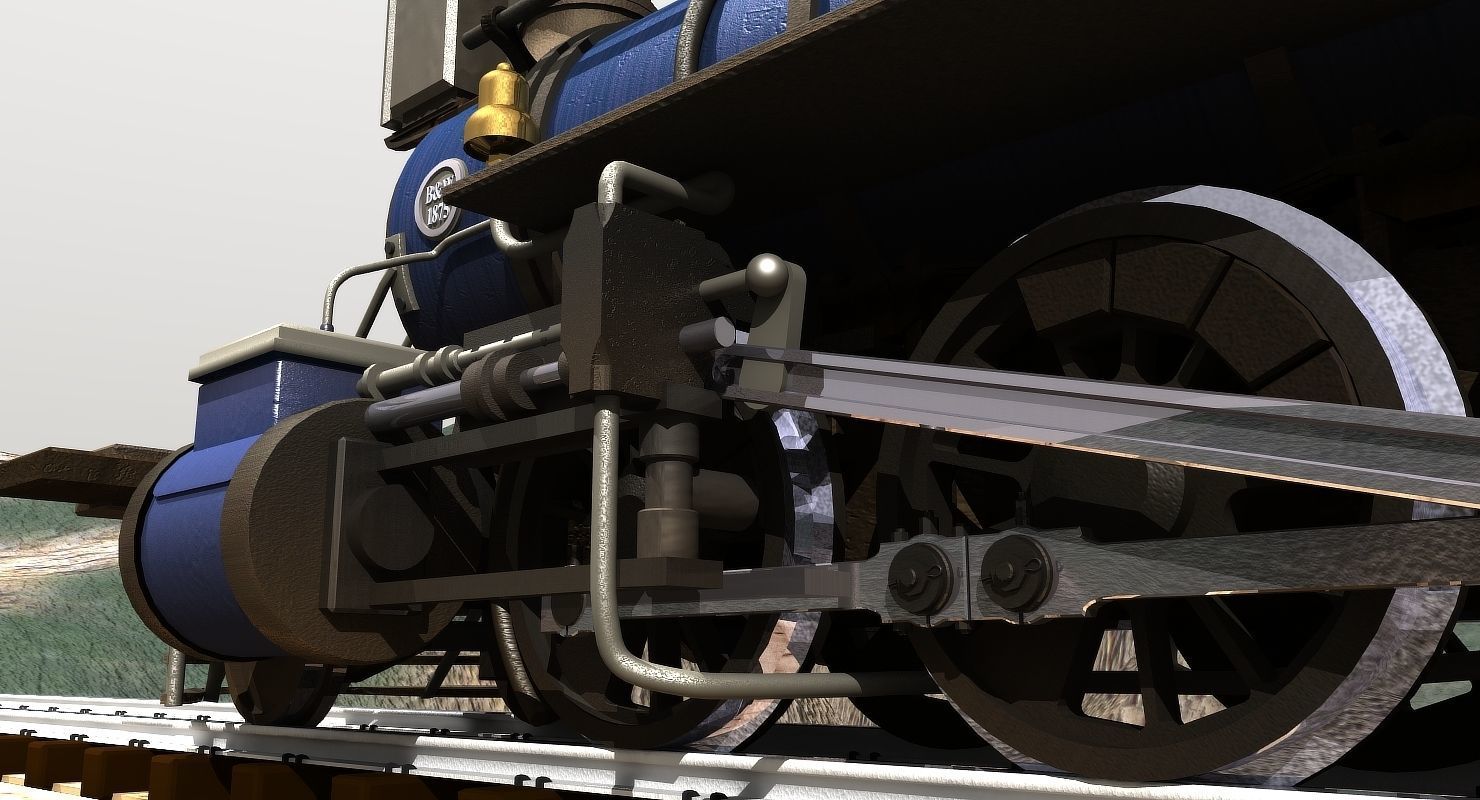 PRR 2-8-0 Steam Locomotive and Tender - Animated 3D model animated ...