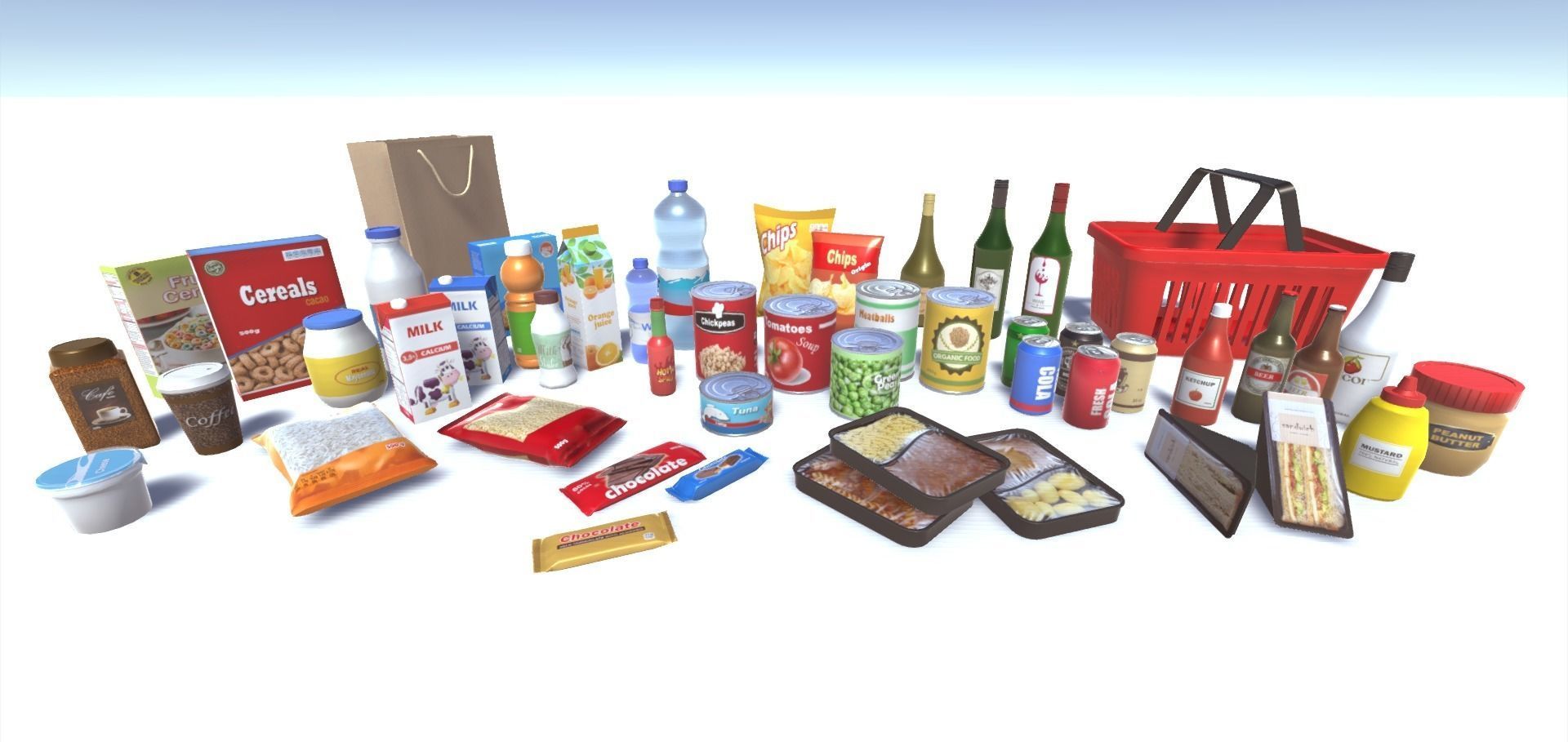 3D model Groceries Collection VR / AR / low-poly | CGTrader