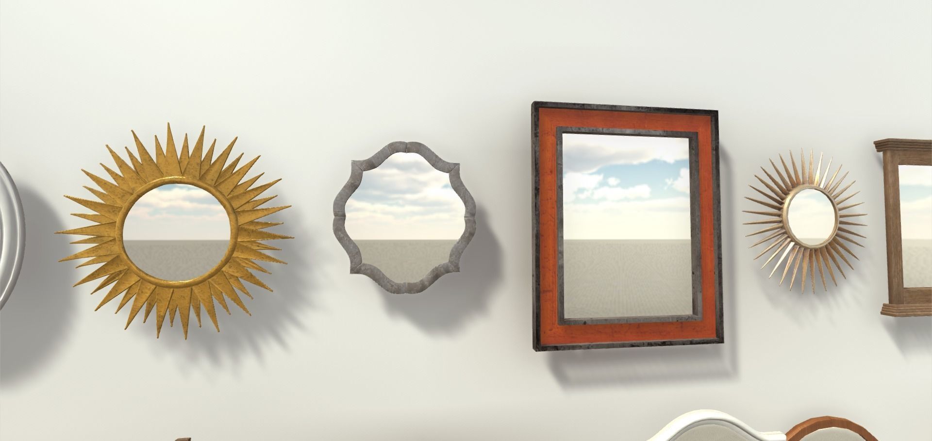 3D model Mirrors Collection for unity game VR / AR / low-poly | CGTrader