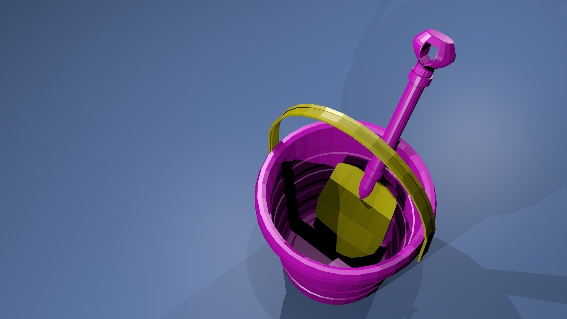 3D model Low poly Pail Shovel VR / AR / low-poly | CGTrader