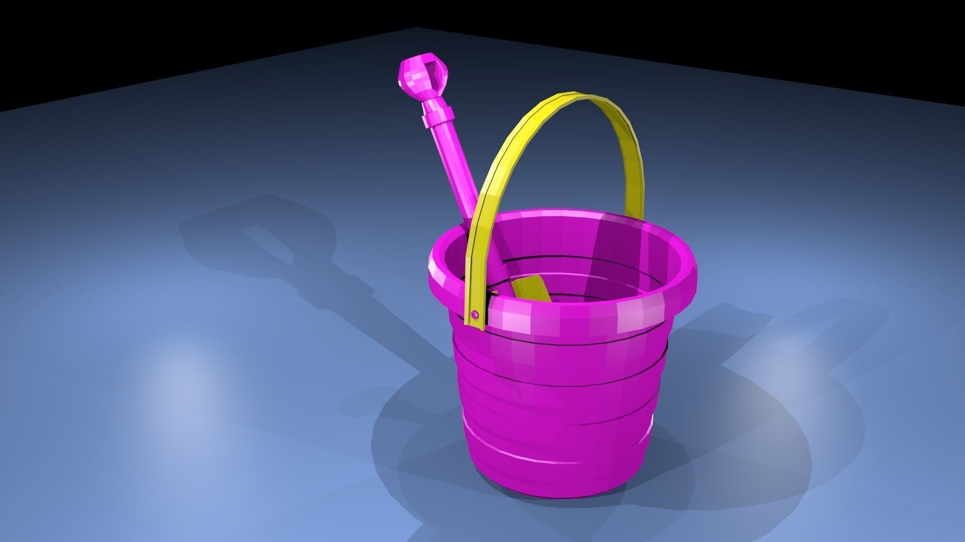 3D model Low poly Pail Shovel VR / AR / low-poly | CGTrader