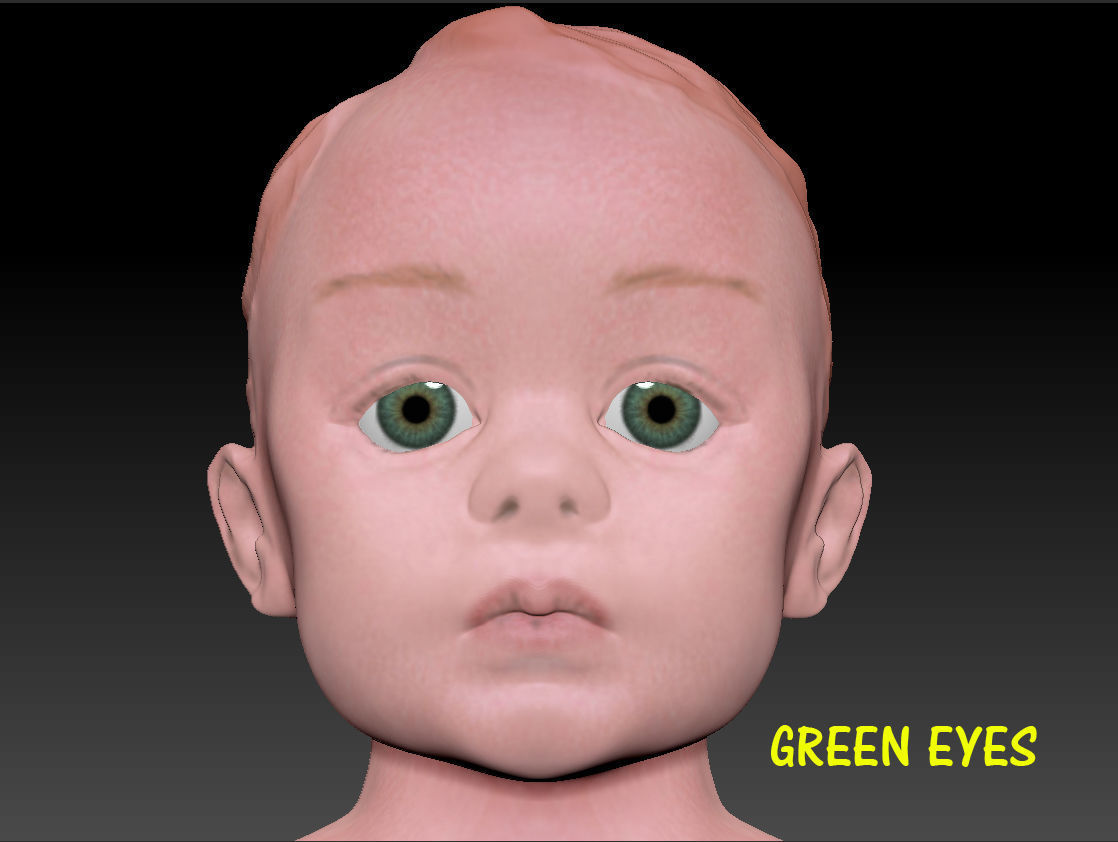 3D model Cute Baby Toddler Textured Low-Poly High-Poly and 3D Printable ...