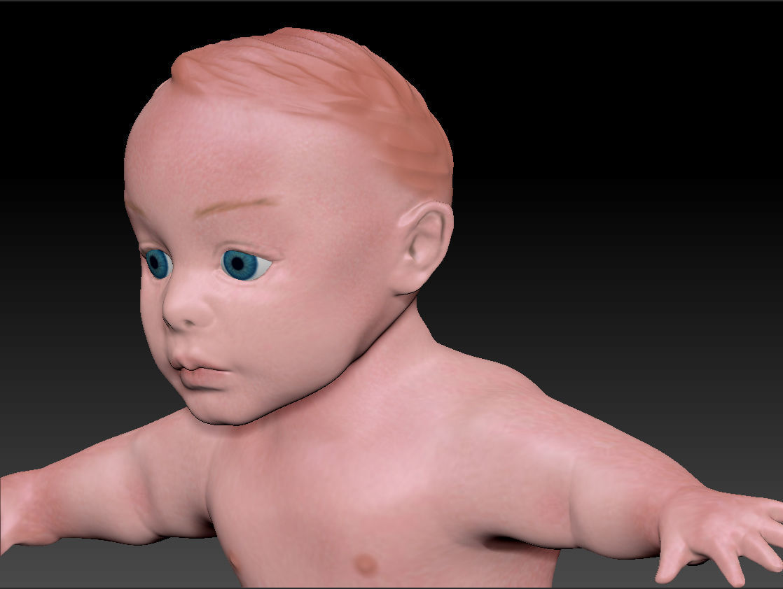 3D model Cute Baby Toddler Textured Low-Poly High-Poly and 3D Printable ...