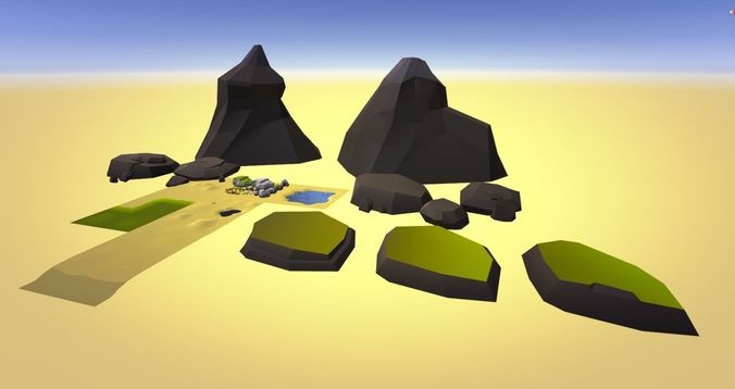 Low Poly Beach Pack free VR / AR / low-poly 3D model | CGTrader