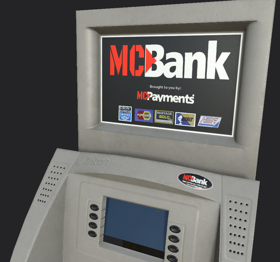3D model ATM Bank Machine set of 3 VR / AR / low-poly | CGTrader