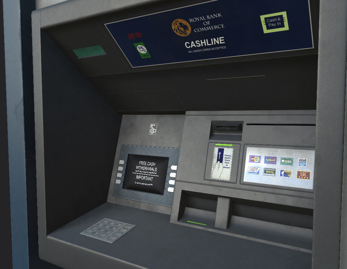 3D model ATM Bank Machine set of 3 VR / AR / low-poly | CGTrader
