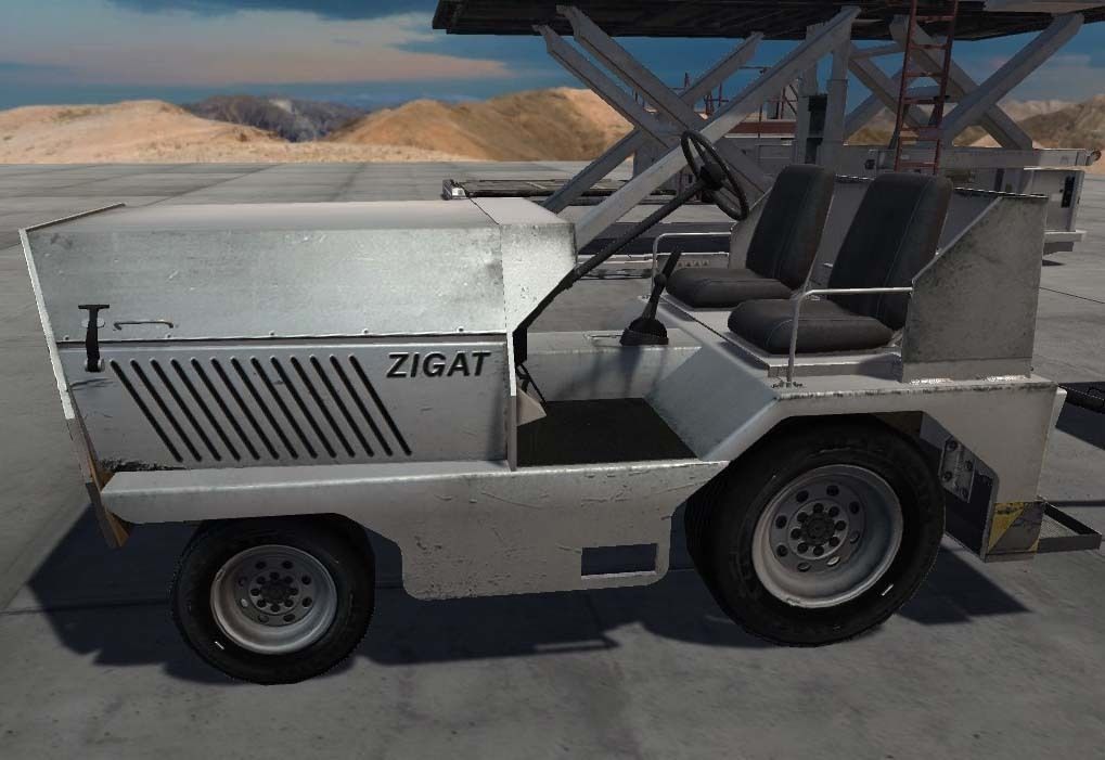 3D model Airport Baggage Tractor and Cart VR / AR / low-poly | CGTrader