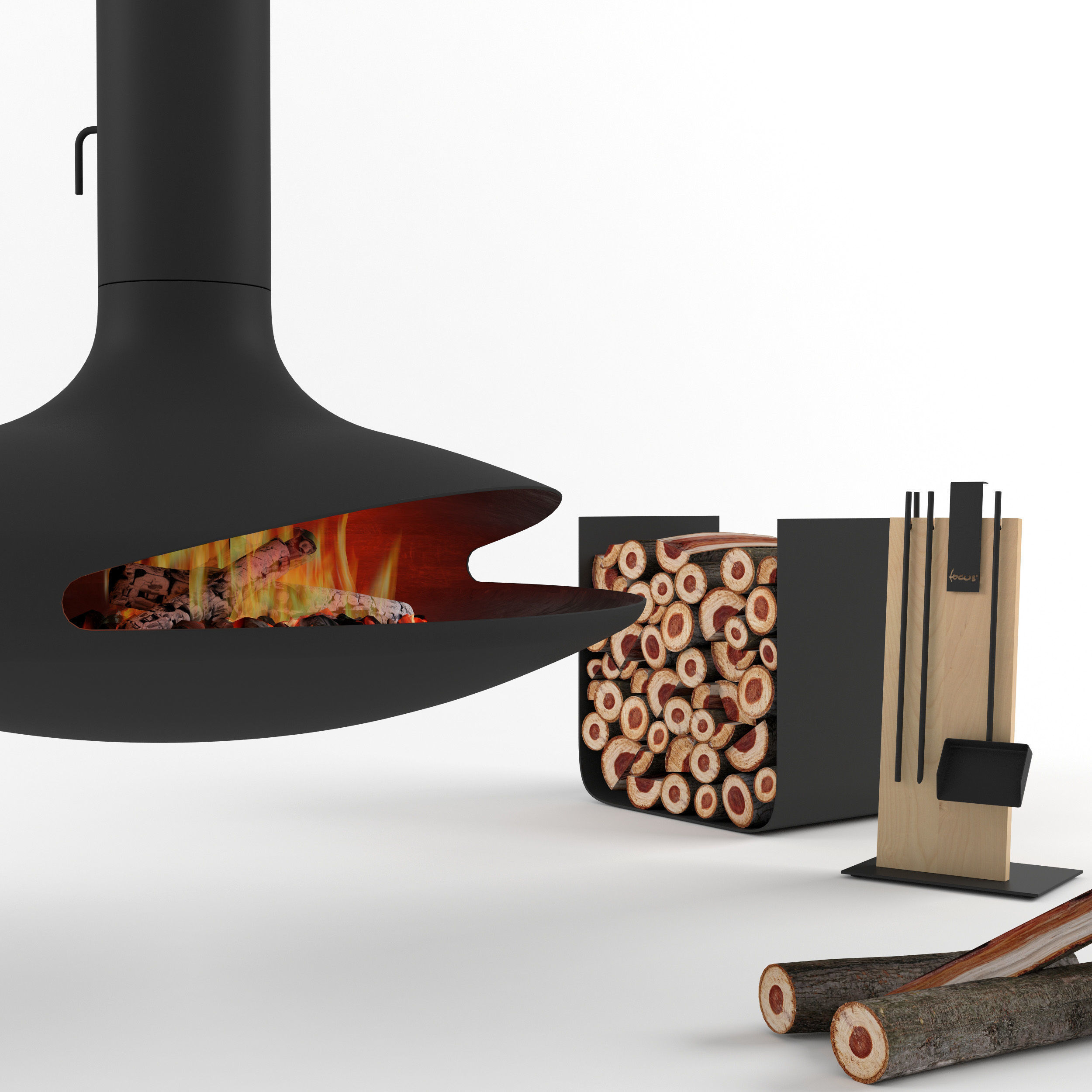Gyrofocus fireplace Focus 3D model | CGTrader