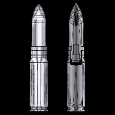 German 20mm MG151-20 cartridge with cutaway 3D model | CGTrader