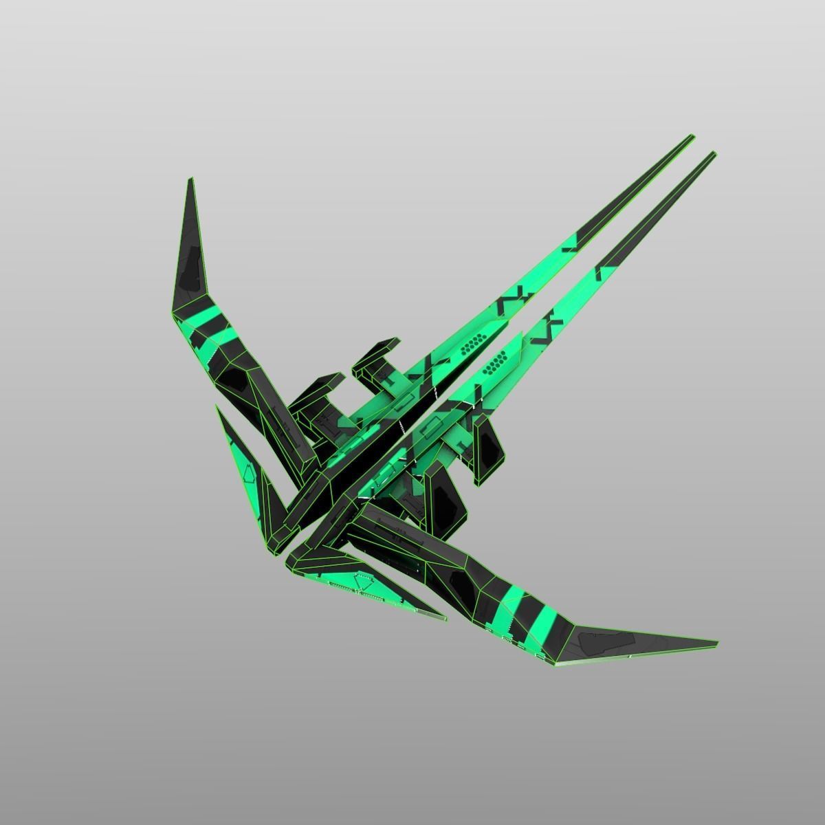 3D model Alien Spaceship Set VR / AR / low-poly | CGTrader