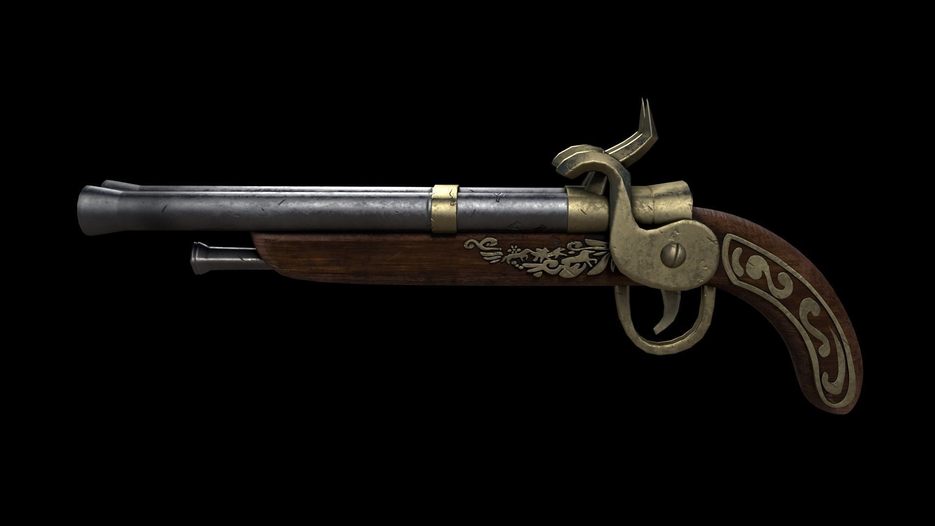 Gun Medieval Fantasy 3D model | CGTrader